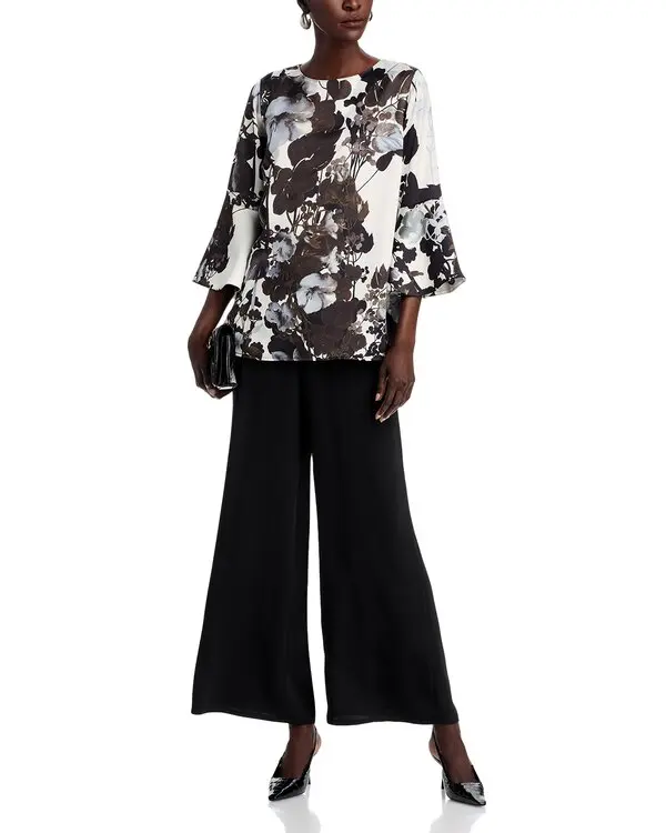 Caroline Rose Crepe Wide-leg Pants
