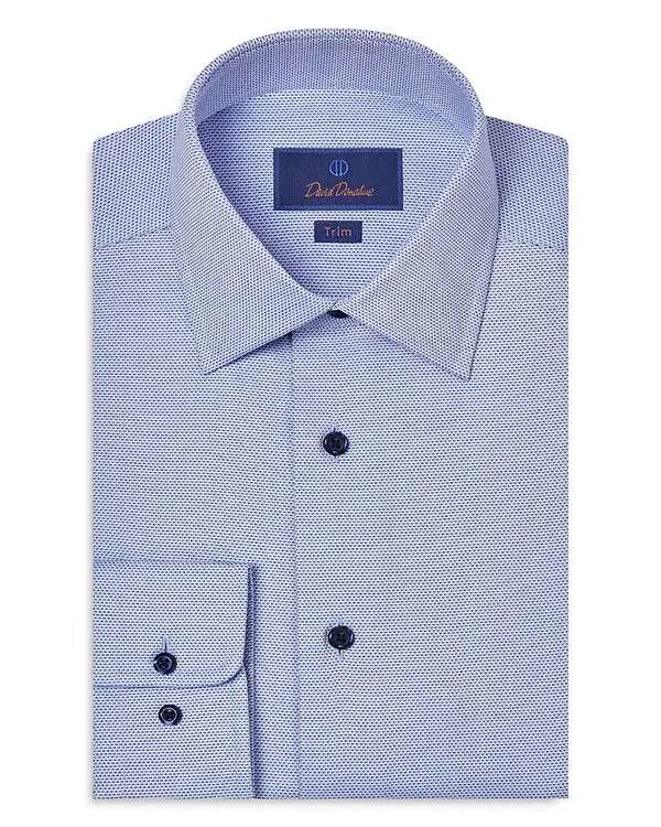 david donahue trim fit dress shirt David Donahue Micro Dobby Trim Fit Tuxedo Shirt main image 0