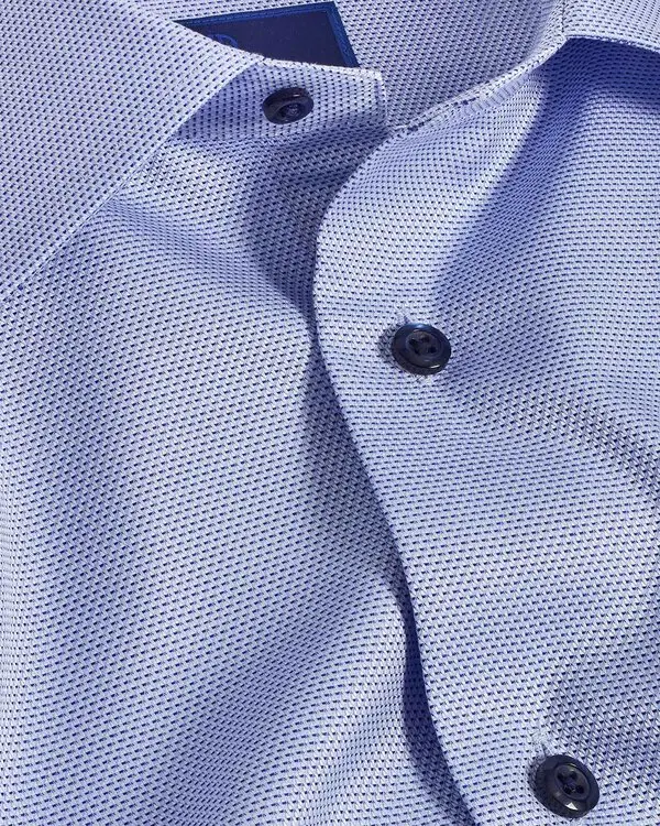 David Donahue Trim Fit Micro Geometric Dobby Dress Shirt