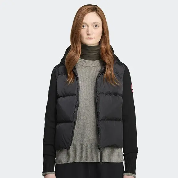 Canada Goose Hybridge Wide Quilt Knit Hoodie - Black