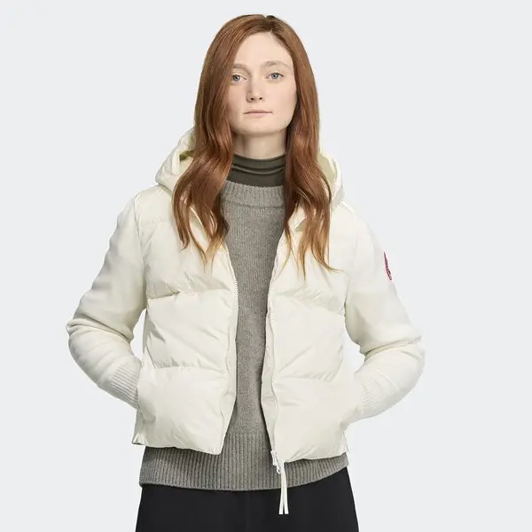 Canada Goose Hybridge Wide Quilt Knit Hoodie - Cottongrass