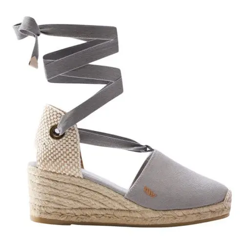 VISCATA Escala Canvas Espadrille Wedges - Ash Grey