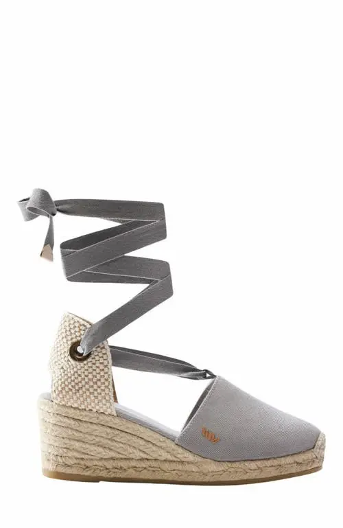 VISCATA Escala Canvas Espadrille Wedges - Ash Grey