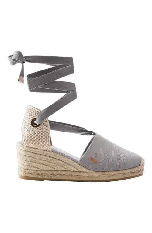 VISCATA Escala Canvas Espadrille Wedges - Ash Grey