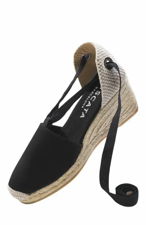 VISCATA Escala Canvas Espadrille Wedges - Black