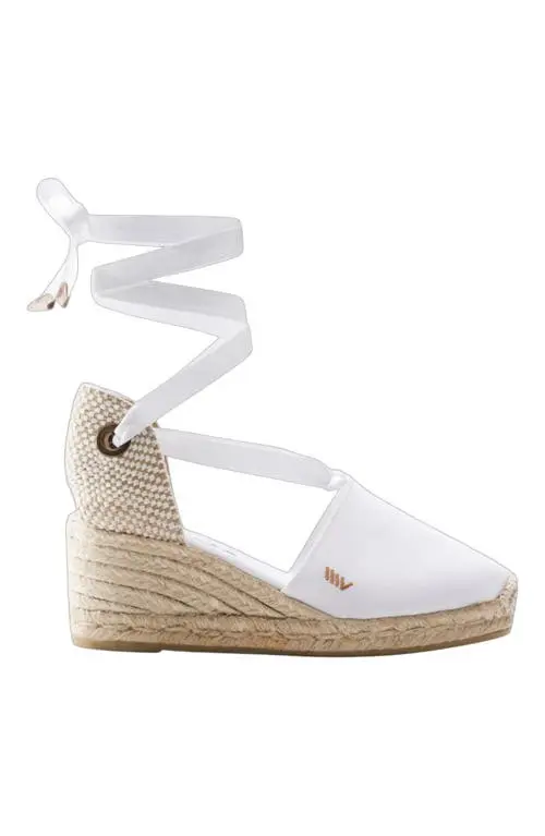VISCATA Escala Canvas Espadrille Wedges - White