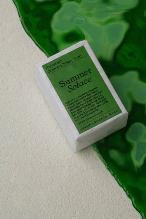 SUMMER SOLACE TALLOW Gardeners Activated Bar Soap - Charcoal