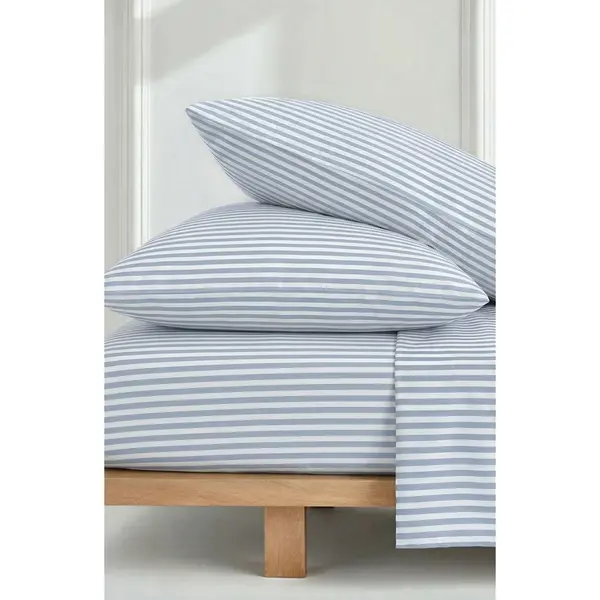 ITALIC Luxe Australian Sateen Sheet Set - Blue & White