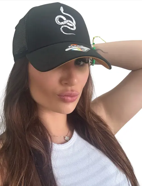 INTOXICATED COSMETICS Embroidered Snake Cap