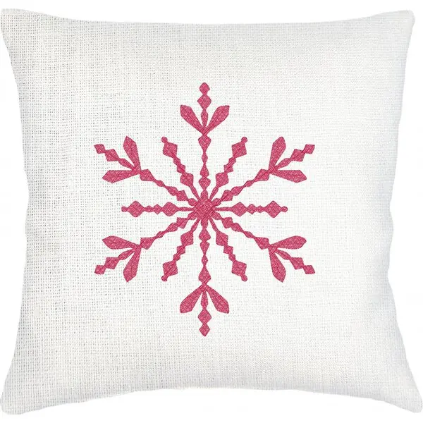 Anaya Winter Snowflake Linen Pillow Cover Only - Red