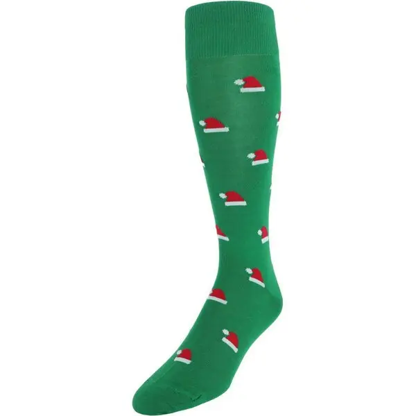 Trafalgar Kringle Santa Hat Over-the-calf Socks - Green