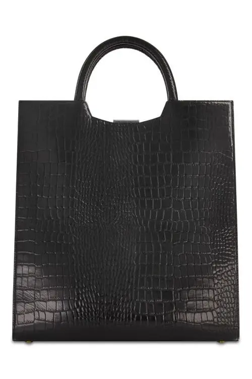 Mac Duggal Crocodile Effect Maxi Tote Bag