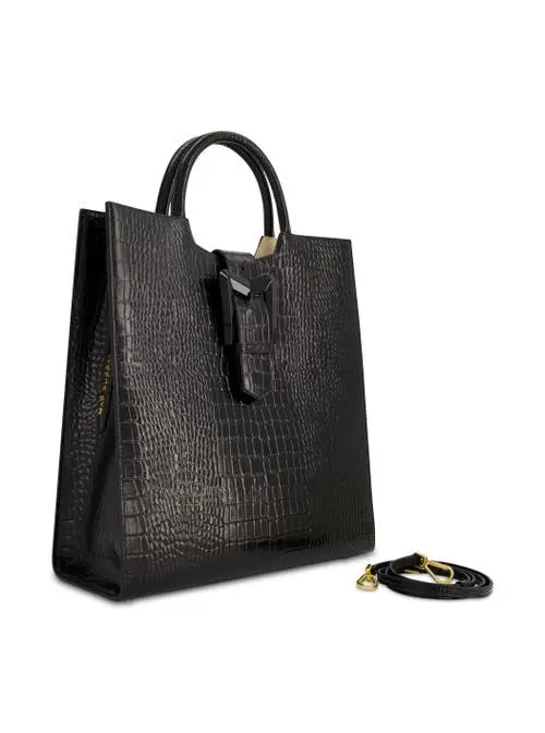 Mac Duggal Crocodile Effect Maxi Tote Bag