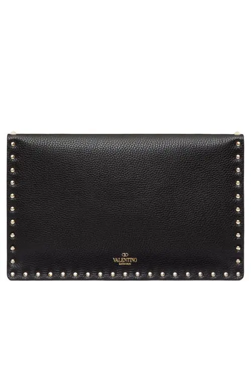 Valentino Garavani Large Rockstud Leather Envelope Pouch