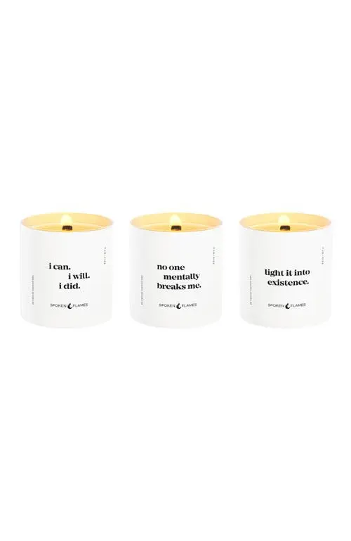 SPOKEN FLAMES Straight Facts Candle Set