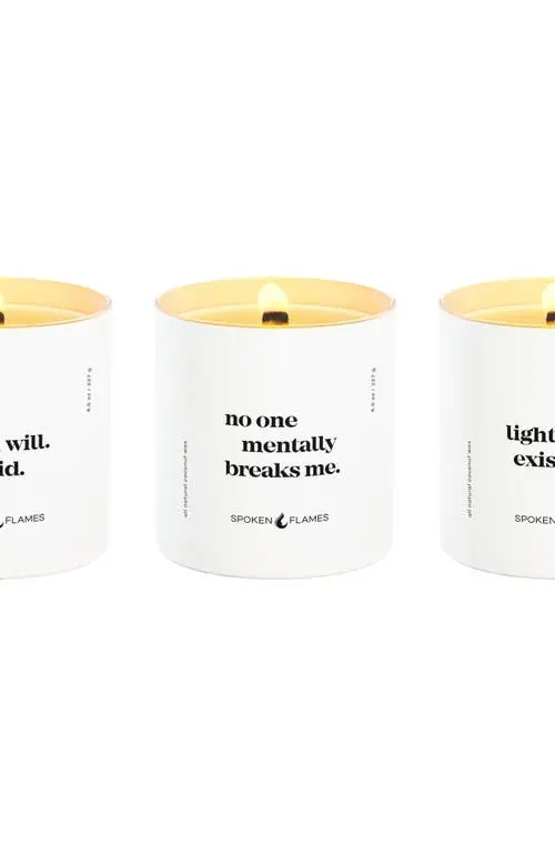 SPOKEN FLAMES Straight Facts Candle Set
