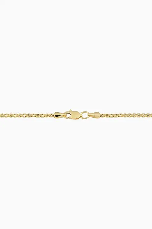 ORADINA 14k Gold Round Bodega Box Chain