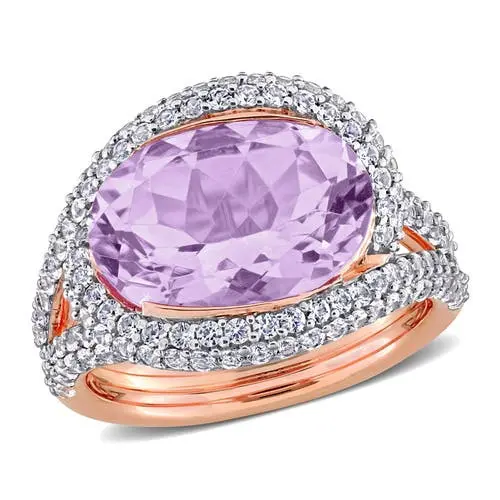 JULIANNA B. Amethyst And Lab-created White Sapphire Ring - Pink Amethyst