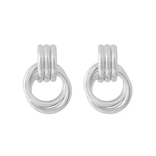 ELECTRIC PICKS Mini Knocker Hoop Earrings - Silver