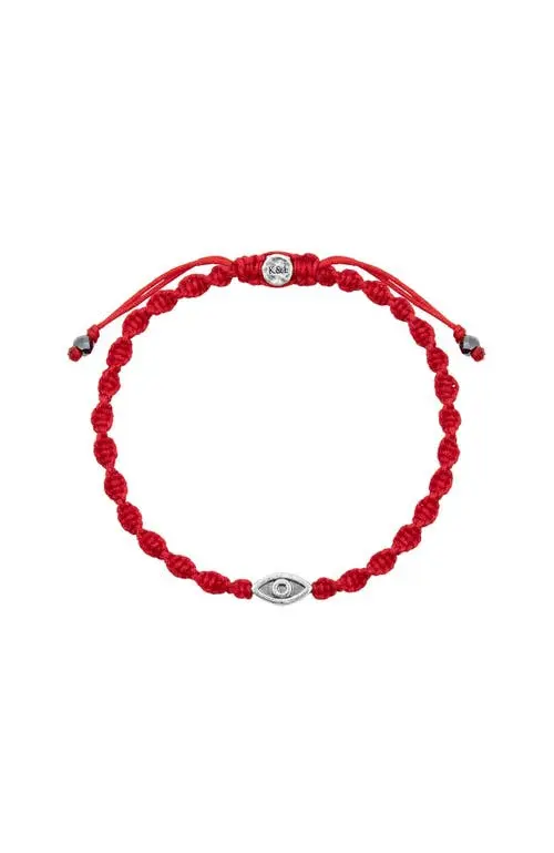 KARMA AND LUCK Red String Evil Eye Bracelet - Silver