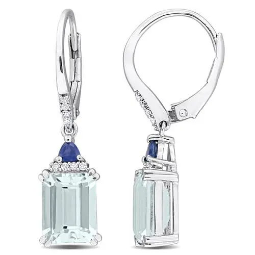 JULIANNA B. Sapphire, And Diamond Earrings - Aquamarine
