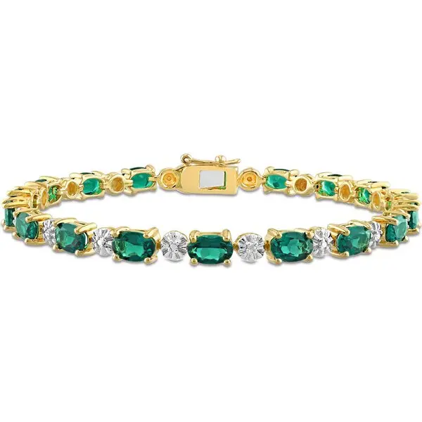 JULIANNA B. Lab-created And Diamond Bracelet - Emerald