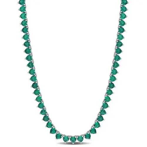 JULIANNA B. Lab-created Tennis Necklace - Emerald
