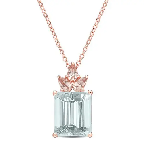 JULIANNA B. And Morganite Floral Drop Necklace - Aquamarine