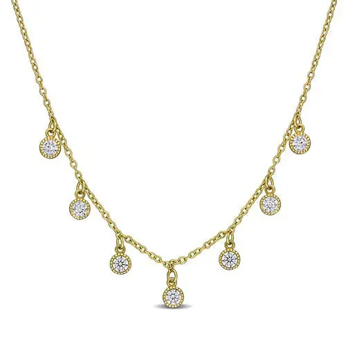 JULIANNA B. Lab-created White Sapphire Station Necklace - Goldlated