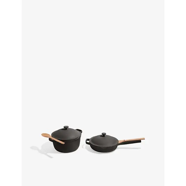 OUR PLACE Home Cook Duo Ceramic Pot And Pan Two-piece Set - Char