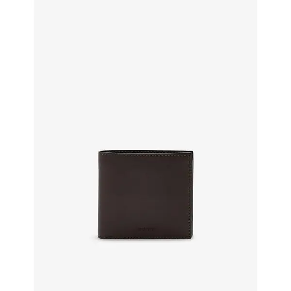 ALLSAINTS Delph Logo-debossed Bi-fold Leather Wallet - Bitter Brown