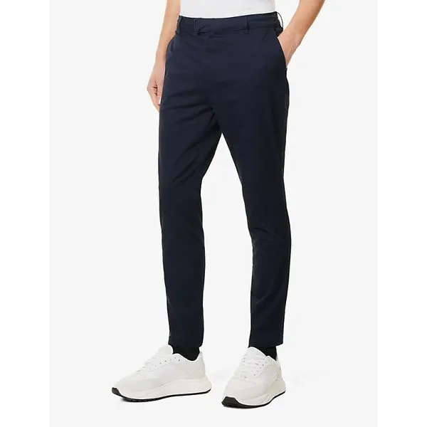ARNE Tailored Straight-leg Stretch-cotton Chino Trousers - Navy