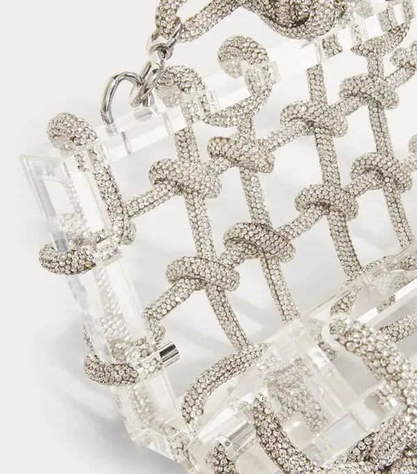 Cult Gaia Rhinestone Bess Shoulder Bag - Clear