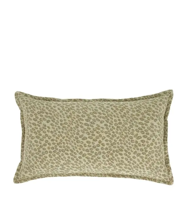 DE LE CUONA Linen Leopard Kanoko Cushion