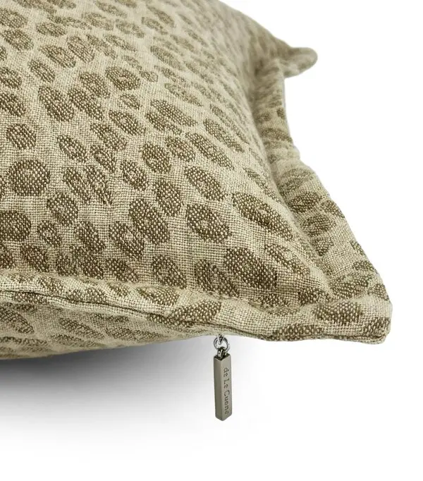 DE LE CUONA Linen Leopard Kanoko Cushion