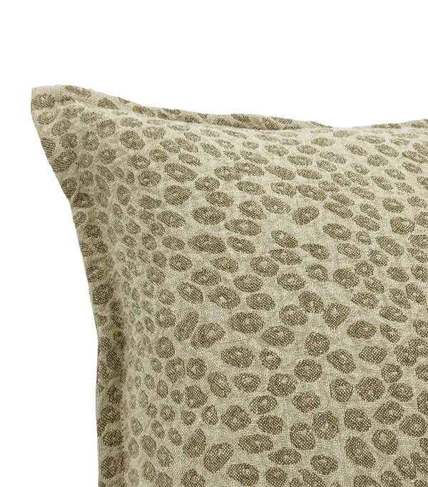DE LE CUONA Linen Leopard Kanoko Cushion