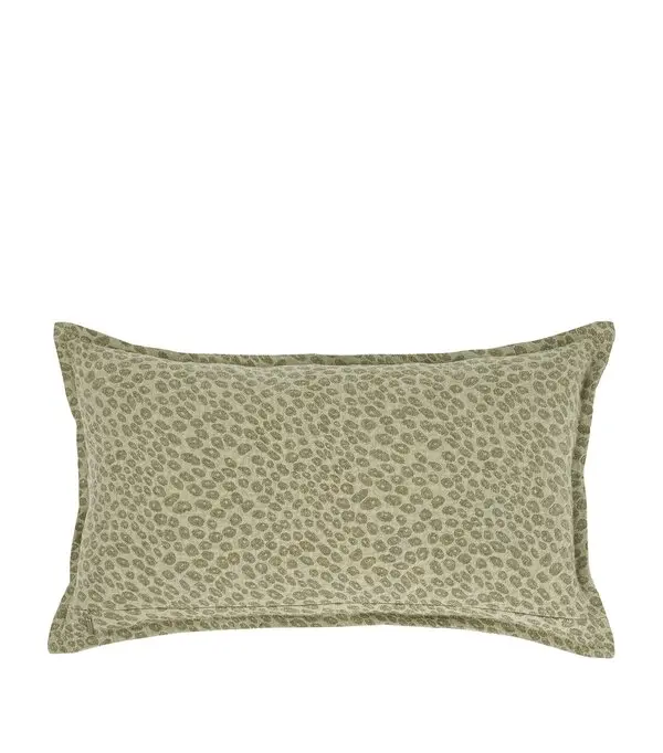 DE LE CUONA Linen Leopard Kanoko Cushion