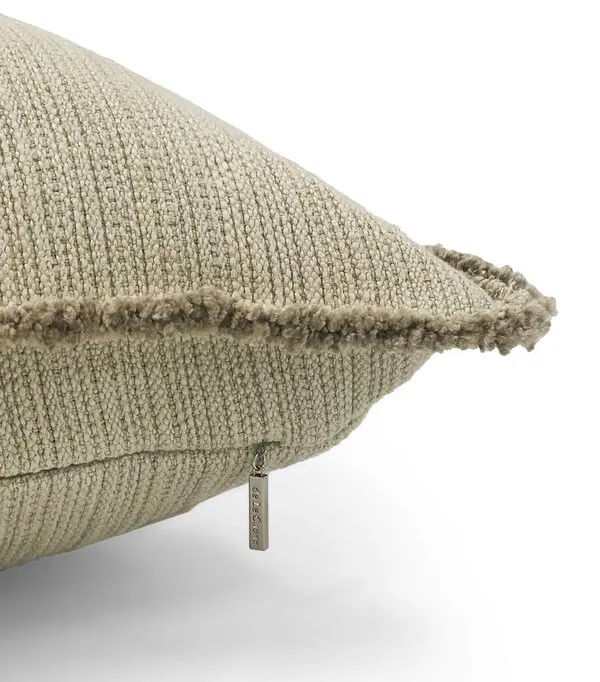 DE LE CUONA Linen-blend Fringe Bison Cushion