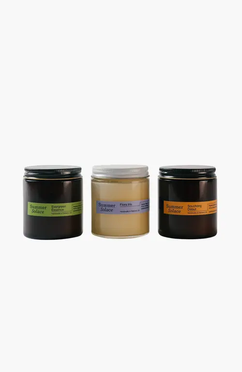 SUMMER SOLACE TALLOW Perfumed Tallow Travel Candle Trioregenerative Tallow - Dark Brown, Clear, White