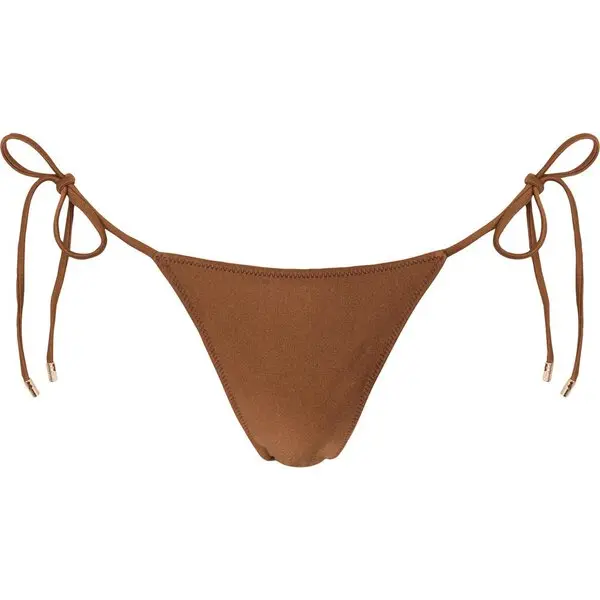 SUNKISSED Le Triangle Tie Side Bikini Bottom - Espresso Martini