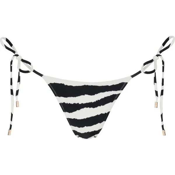 SUNKISSED Le Triangle Tie Side Bikini Bottom - Wild Zebra