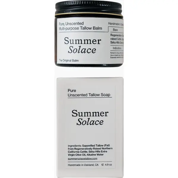 SUMMER SOLACE TALLOW Pure Tallow Set Regenerative Tallow Balm - White And Black