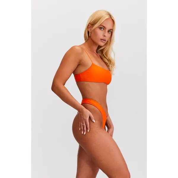 SUNKISSED Le Sporty Bralette Scoop Bikini Top - Orange