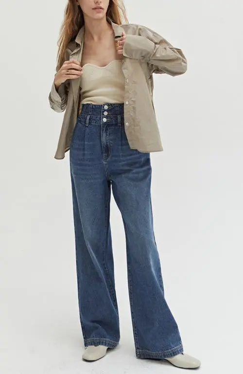 CRESCENT Corset Detailed Denim Pants