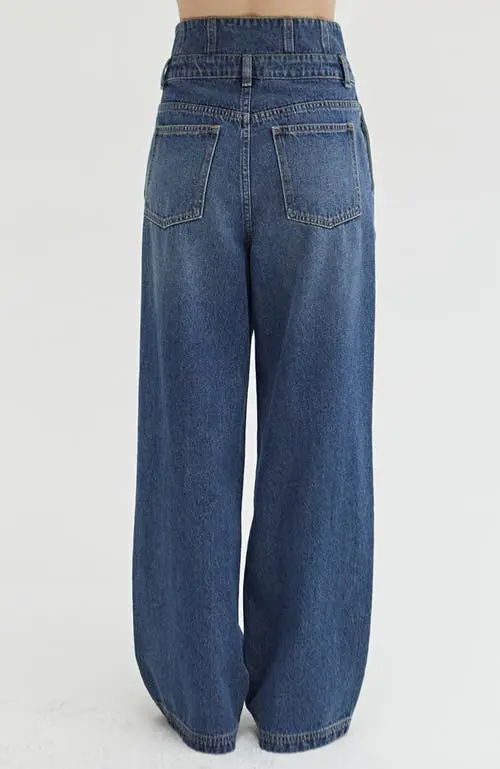 CRESCENT Corset Detailed Denim Pants