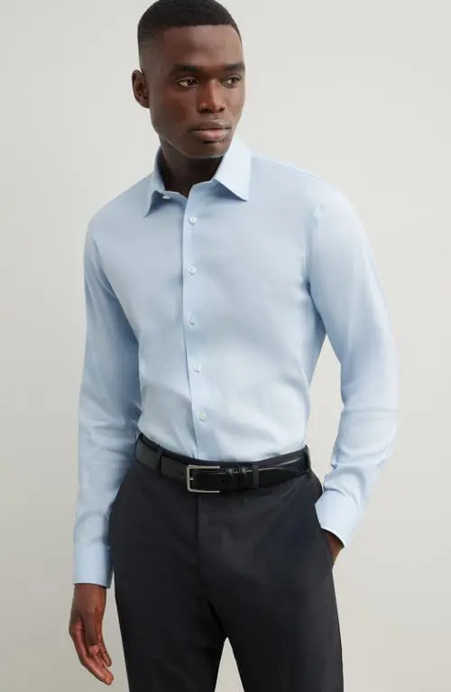 Nordstrom Trim Fit Solid Premium Performance Dress Shirt - Blue Skyway