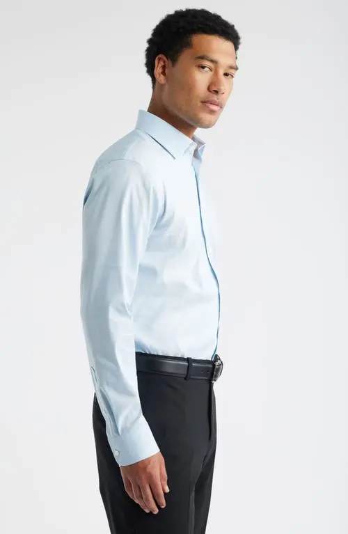 Nordstrom Trim Fit Solid Premium Performance Dress Shirt - Blue Skyway