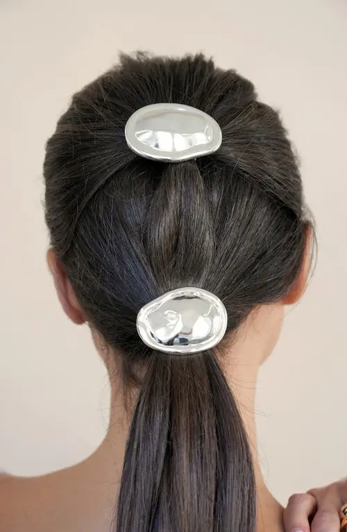 Ettika Noble Nugget Ponytail Holder - Silver