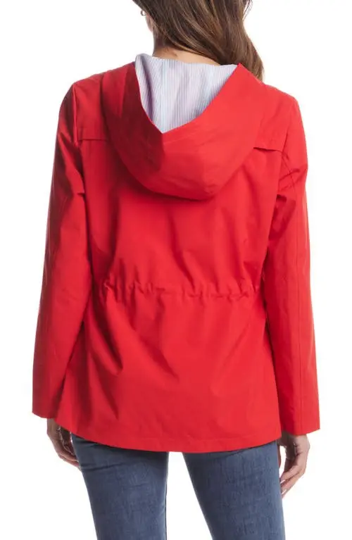 Gallery Water Resistant Hooded Raincoat - Red