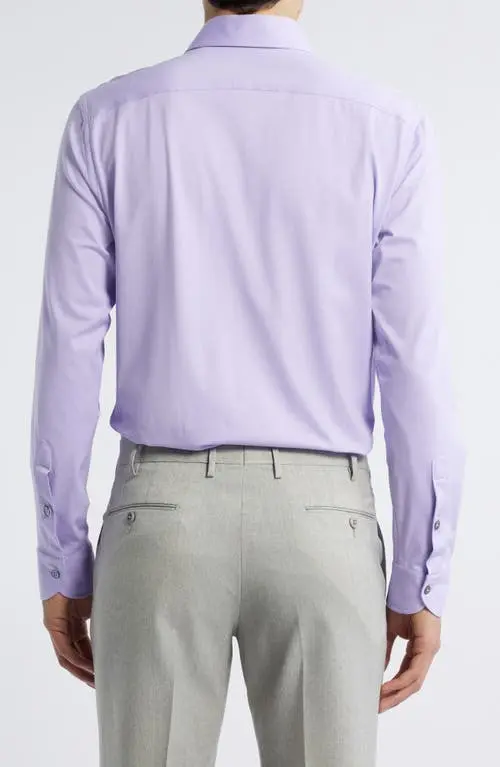 Zanella Lord Solid Knit Cotton Blend Dress Shirt - Lavender